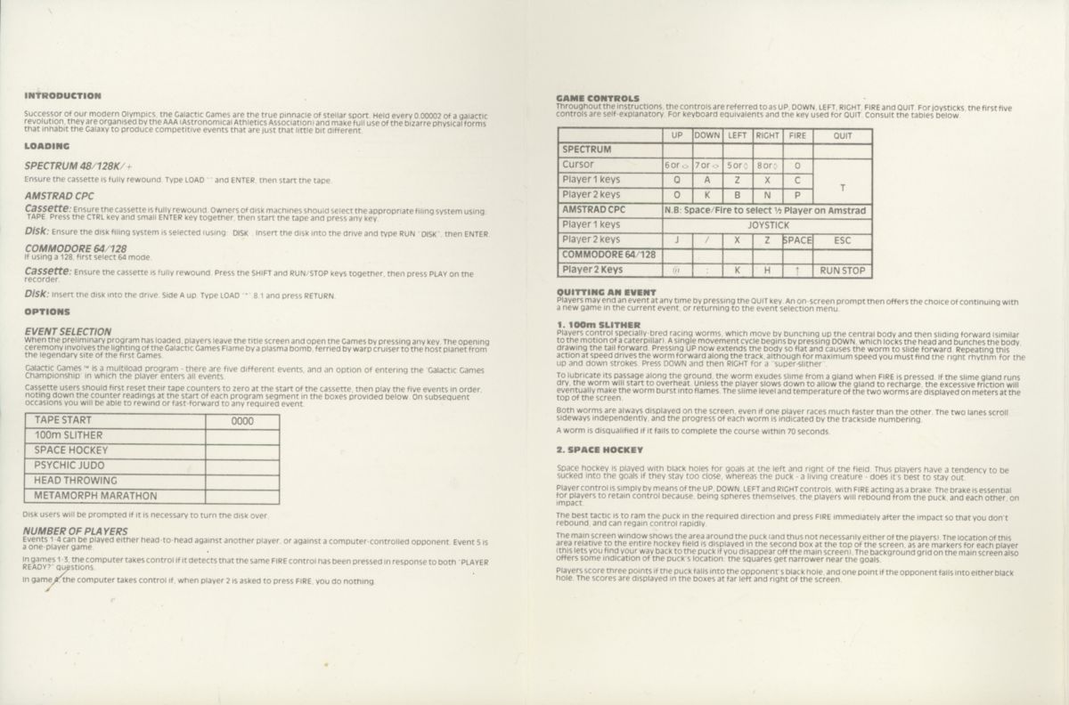 Galactic Games cover or packaging material - MobyGames