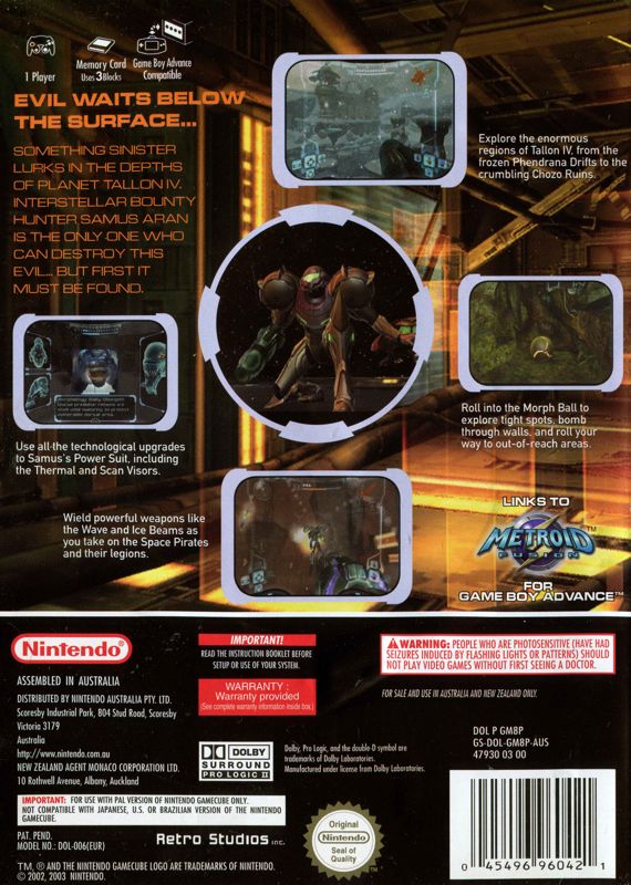 Metroid Prime cover or packaging material - MobyGames