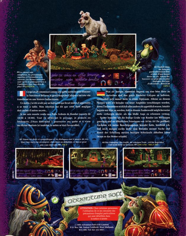 Simon the Sorcerer cover or packaging material - MobyGames