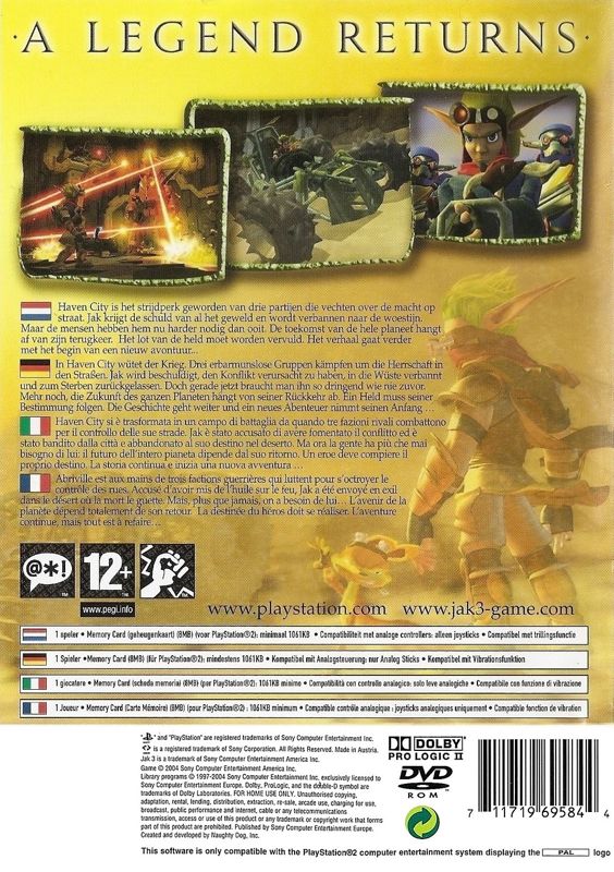 Jak 3 cover or packaging material - MobyGames