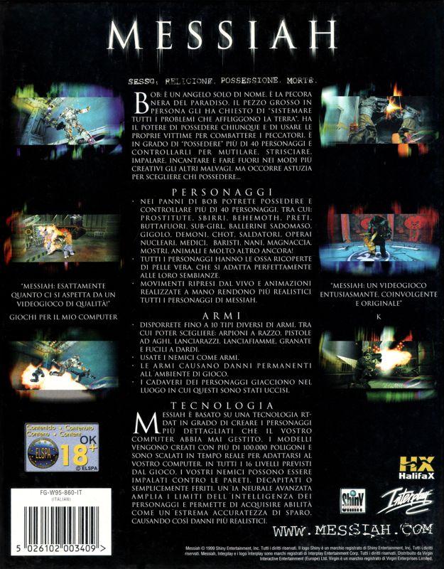 Messiah cover or packaging material - MobyGames