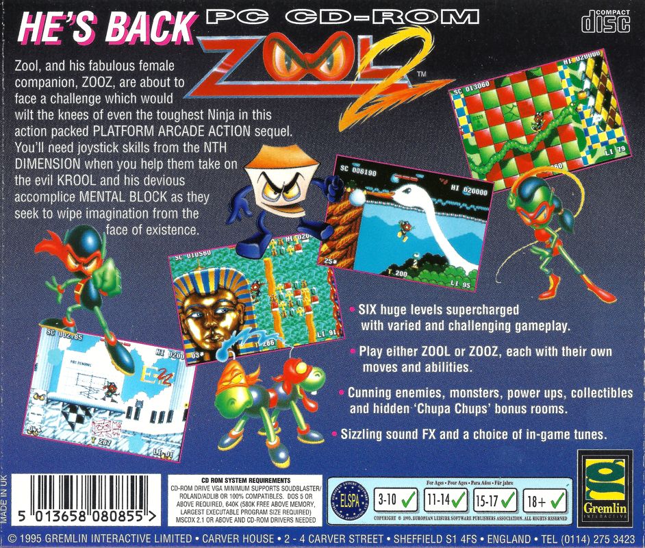 Zool 2 cover or packaging material - MobyGames