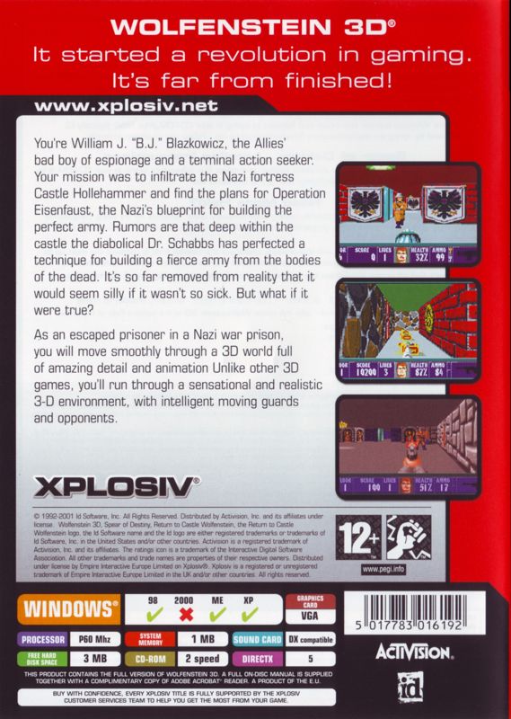 Wolfenstein 3d cover or packaging material - MobyGames