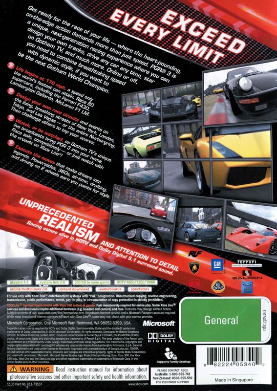 Project Gotham Racing 3 cover or packaging material - MobyGames