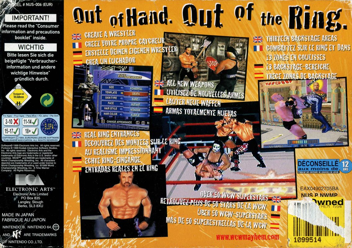 WCW Mayhem cover or packaging material - MobyGames