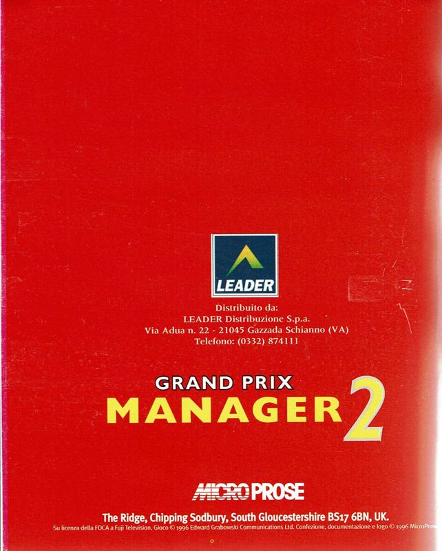 F1 Racing Simulation cover or packaging material - MobyGames