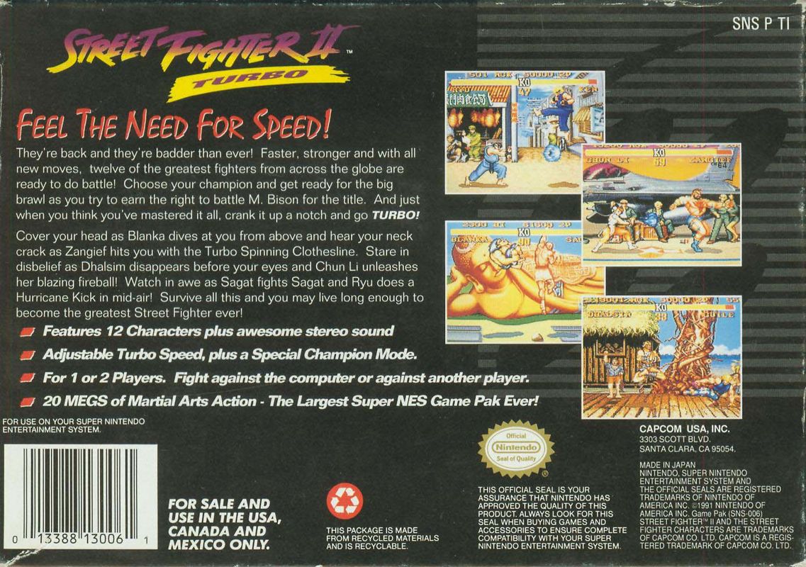 Street Fighter II Turbo cover or packaging material - MobyGames