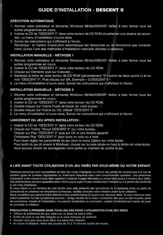 Descent II cover or packaging material - MobyGames