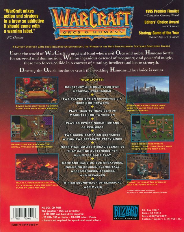 WarCraft: Orcs & Humans cover or packaging material - MobyGames