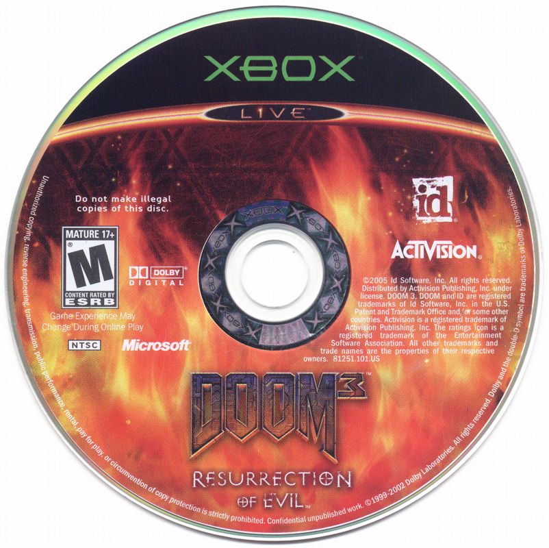 Doom³: Resurrection of Evil cover or packaging material - MobyGames