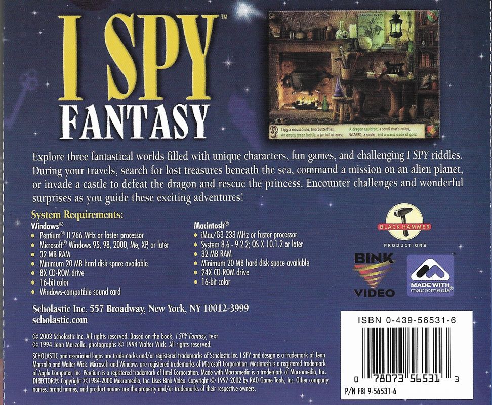 I Spy: Fantasy cover or packaging material - MobyGames