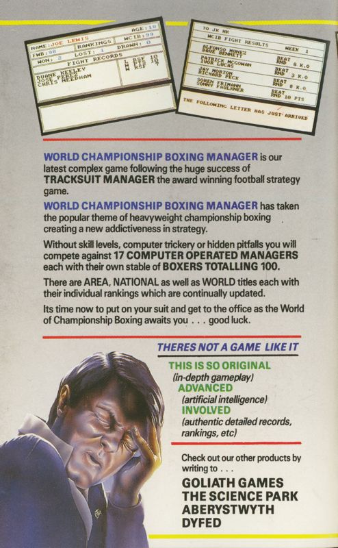 World Championship Boxing Manager cover or packaging material - MobyGames