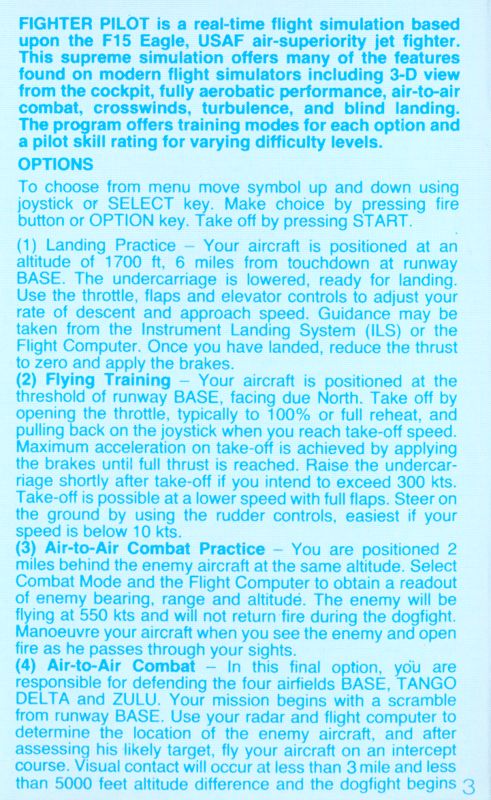 Fighter Pilot cover or packaging material - MobyGames