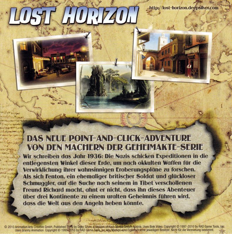 Lost Horizon cover or packaging material - MobyGames