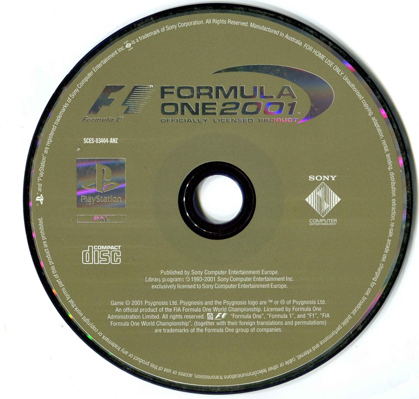 Formula One 2001 cover or packaging material - MobyGames
