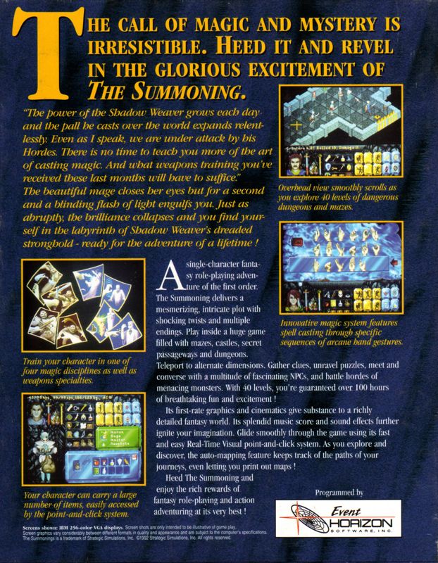 The Summoning cover or packaging material - MobyGames