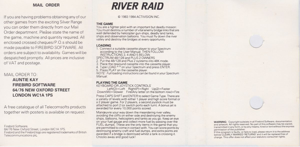River Raid cover or packaging material - MobyGames