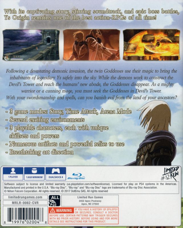 Ys Origin cover or packaging material - MobyGames