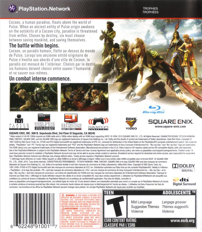 Final Fantasy XIII cover or packaging material - MobyGames