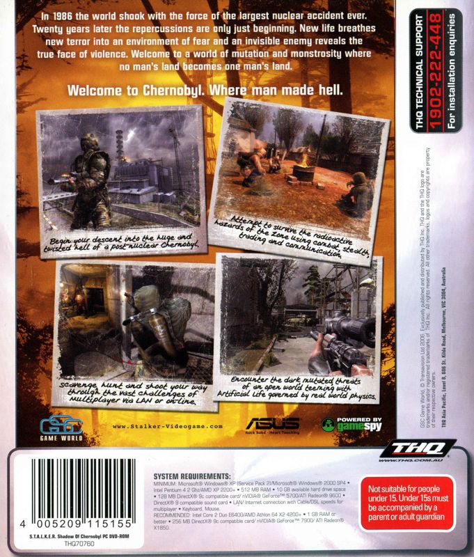 S.T.A.L.K.E.R.: Shadow of Chernobyl cover or packaging material - MobyGames