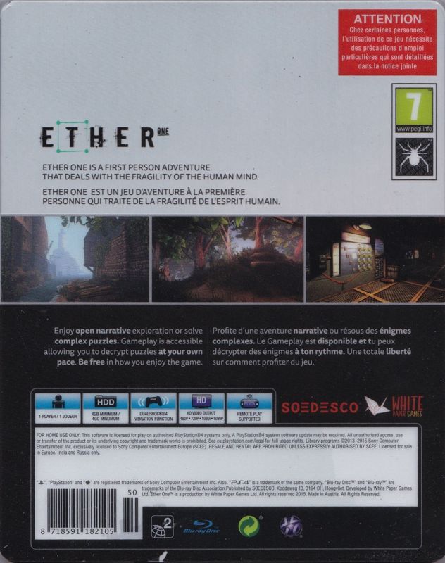 Ether One (Limited Edition) cover or packaging material - MobyGames