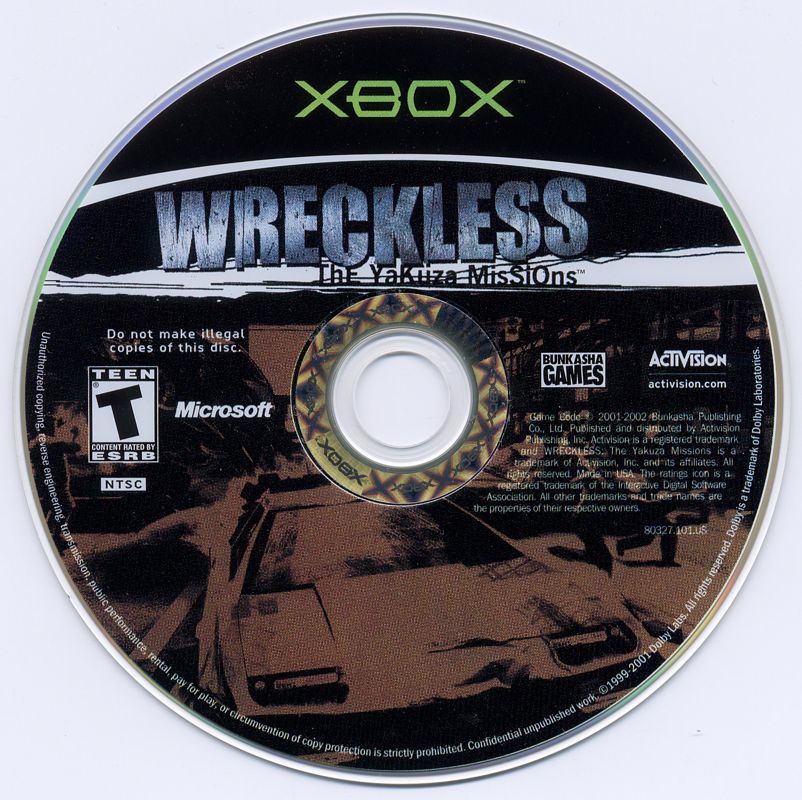 Wreckless: The Yakuza Missions cover or packaging material - MobyGames