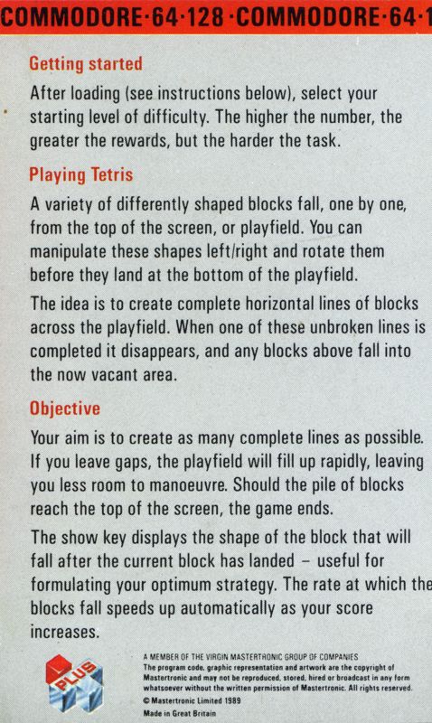 Tetris cover or packaging material - MobyGames