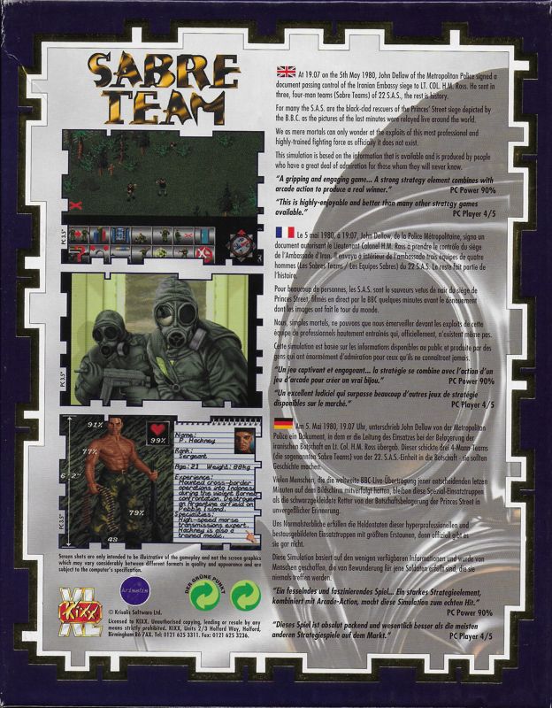 Sabre Team cover or packaging material - MobyGames