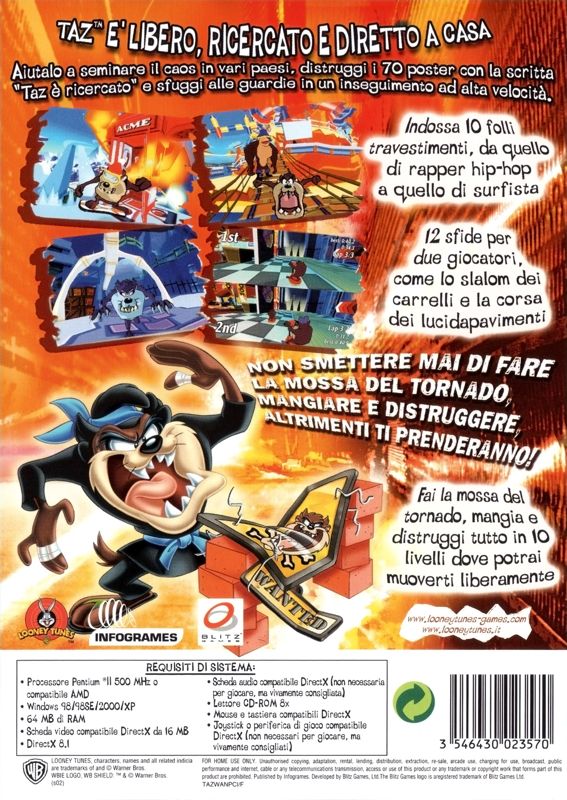 Taz: Wanted cover or packaging material - MobyGames