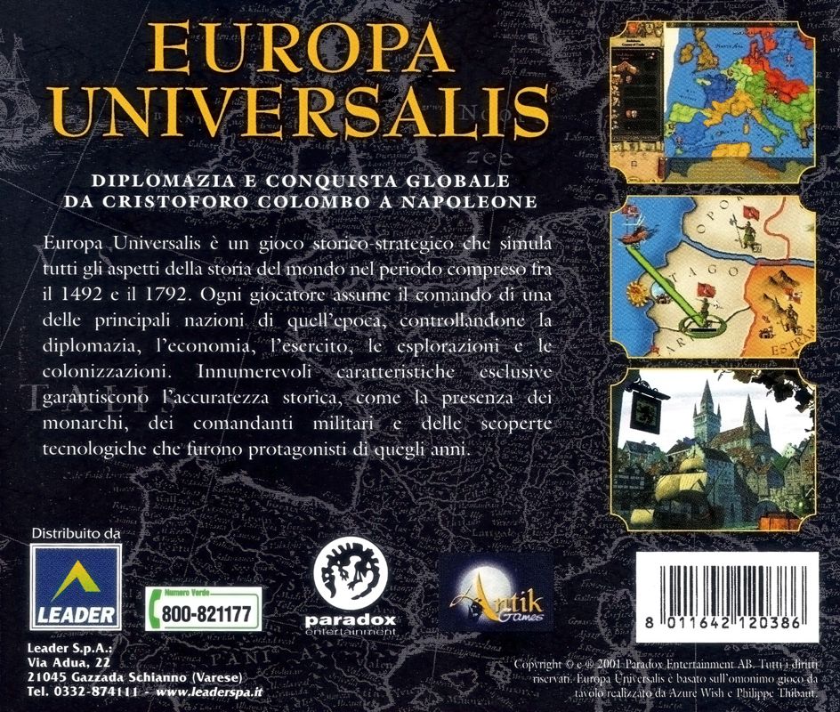 Europa Universalis cover or packaging material - MobyGames