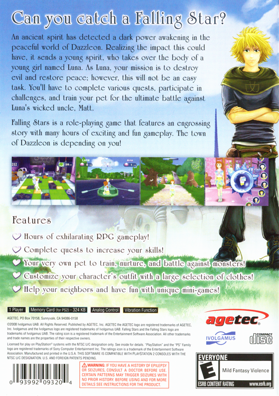 Falling Stars cover or packaging material - MobyGames