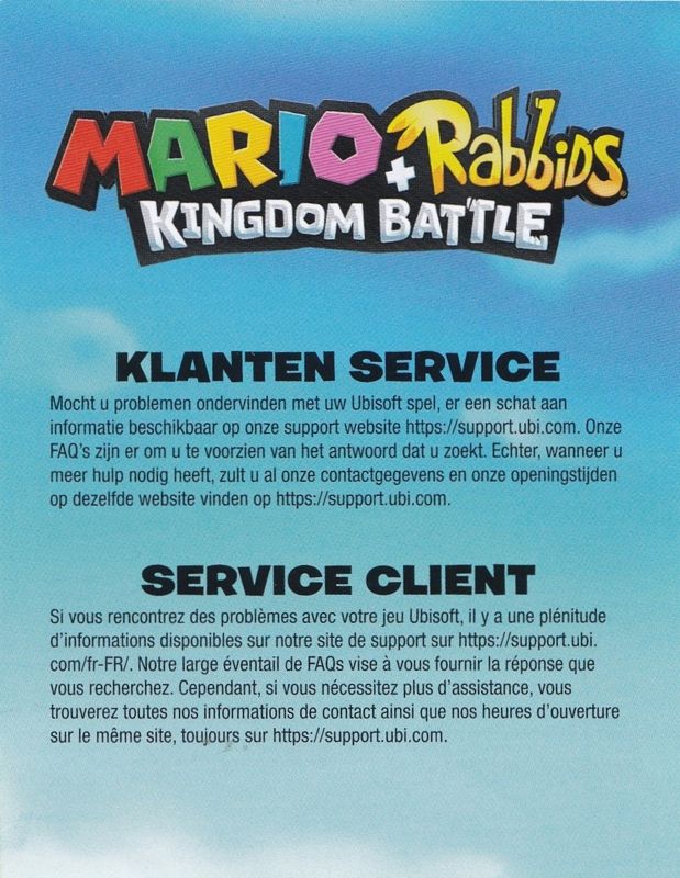 Mario + Rabbids: Kingdom Battle cover or packaging material - MobyGames