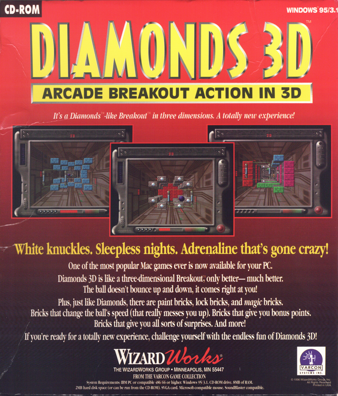 Diamonds 3D cover or packaging material - MobyGames