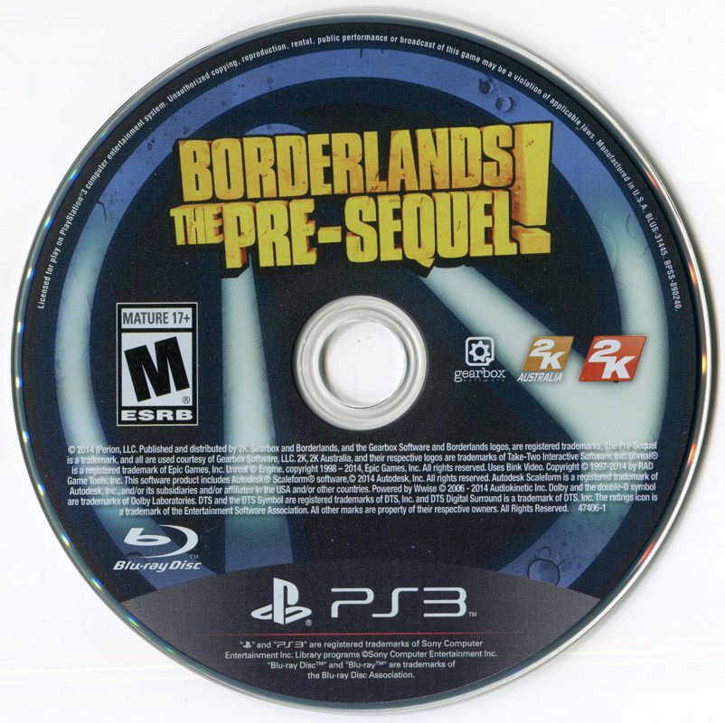 Borderlands: The Pre-Sequel! cover or packaging material - MobyGames