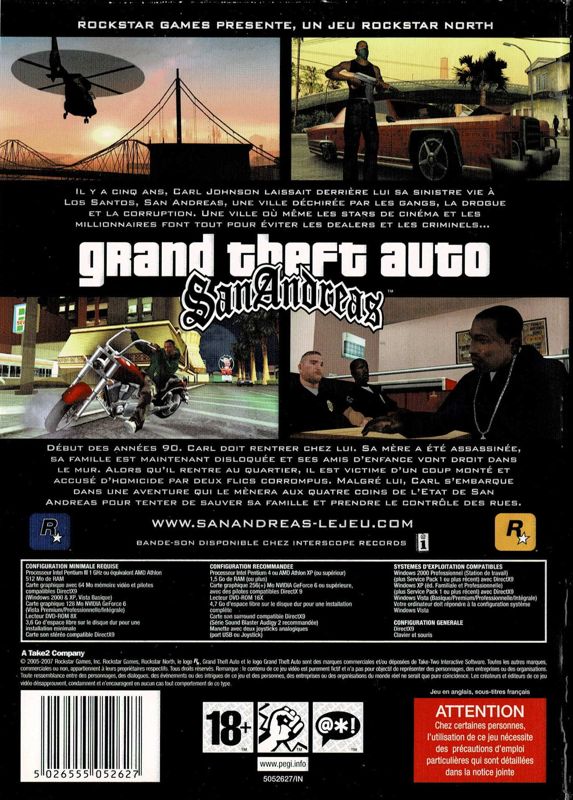 Grand Theft Auto: San Andreas cover or packaging material - MobyGames