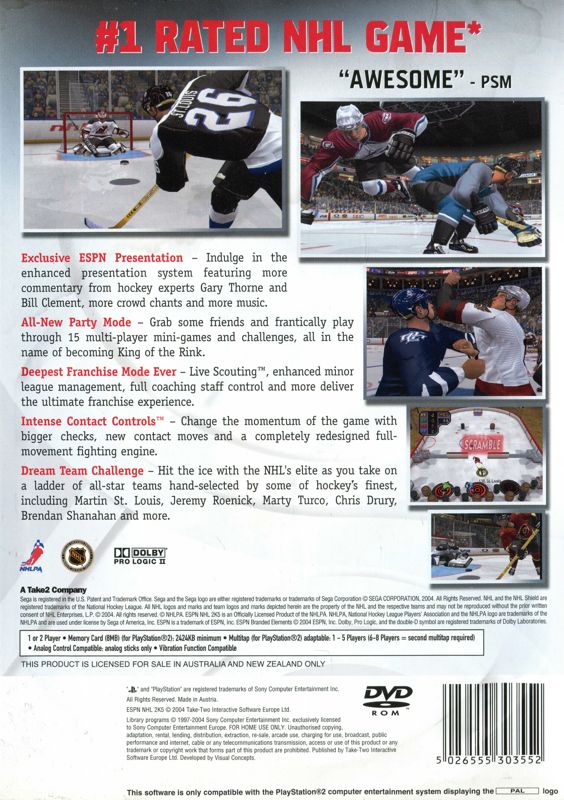ESPN NHL 2K5 cover or packaging material - MobyGames