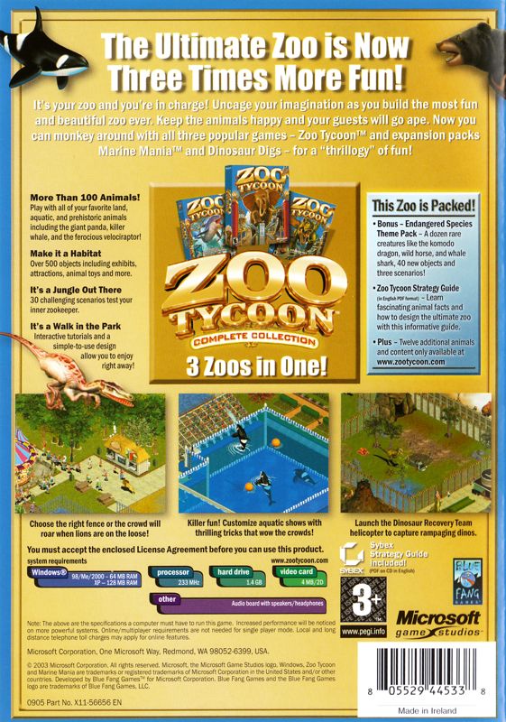 Zoo Tycoon: Complete Collection cover or packaging material - MobyGames