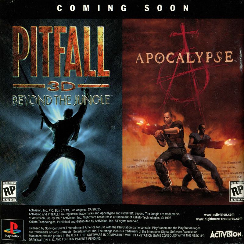 Nightmare Creatures cover or packaging material - MobyGames