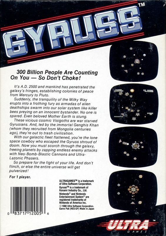 Gyruss cover or packaging material - MobyGames