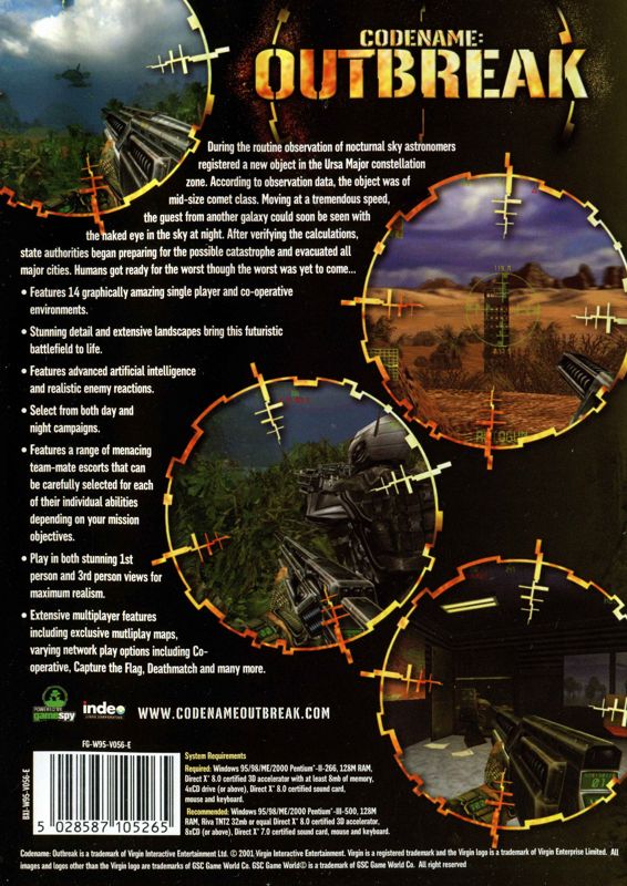 Codename: Outbreak cover or packaging material - MobyGames