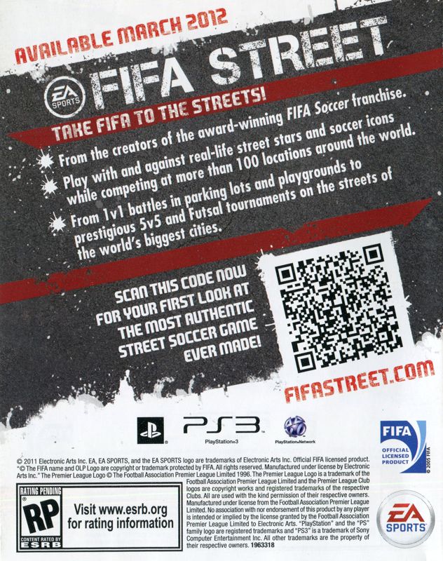 FIFA Soccer 12 cover or packaging material - MobyGames