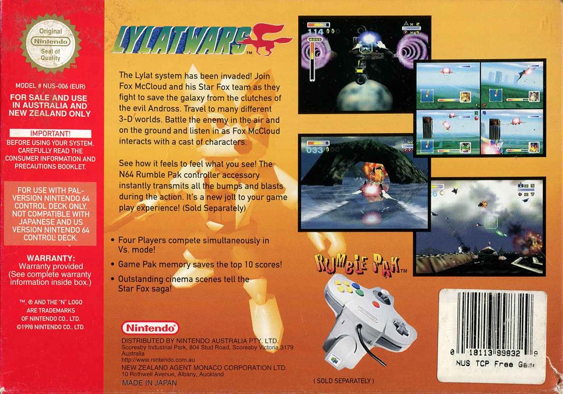 Star Fox 64 cover or packaging material - MobyGames