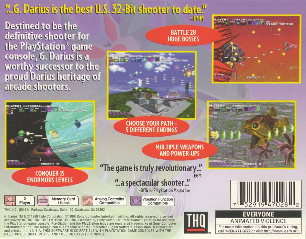 G Darius cover or packaging material - MobyGames