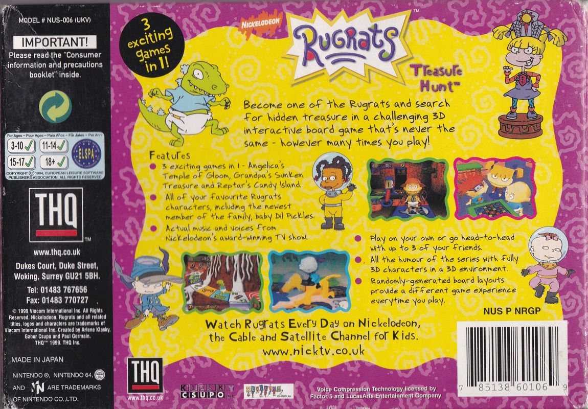 Rugrats: Scavenger Hunt cover or packaging material - MobyGames