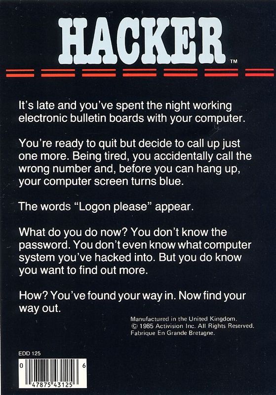 Hacker cover or packaging material - MobyGames