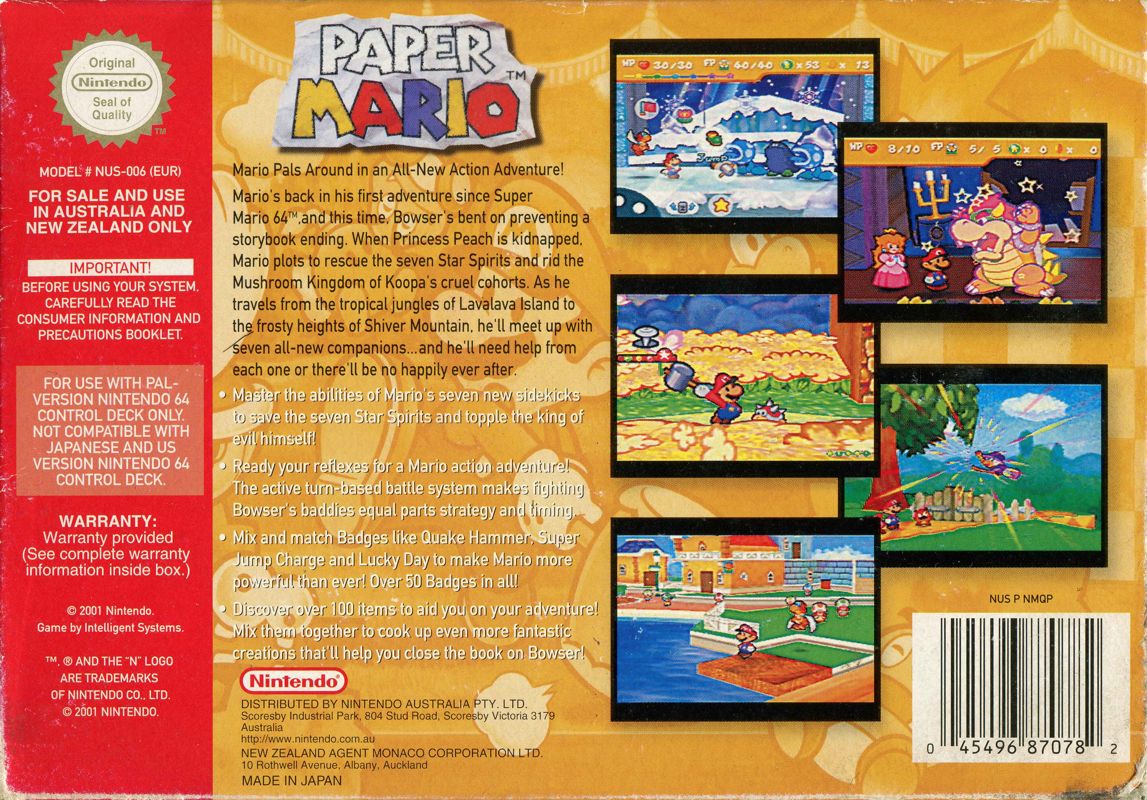 Paper Mario cover or packaging material - MobyGames