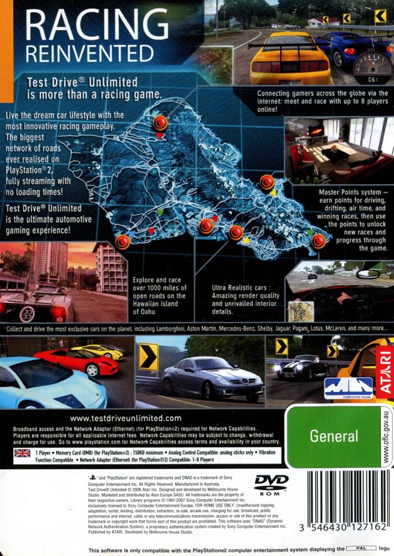 Test Drive Unlimited cover or packaging material - MobyGames