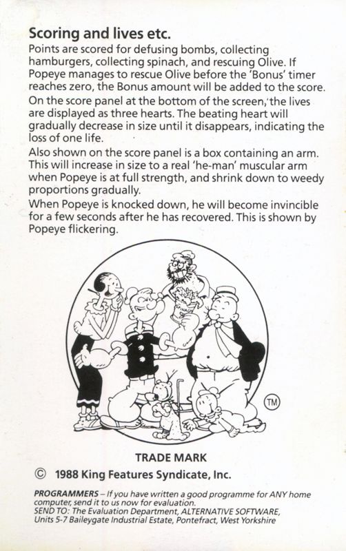 Popeye 2 cover or packaging material - MobyGames