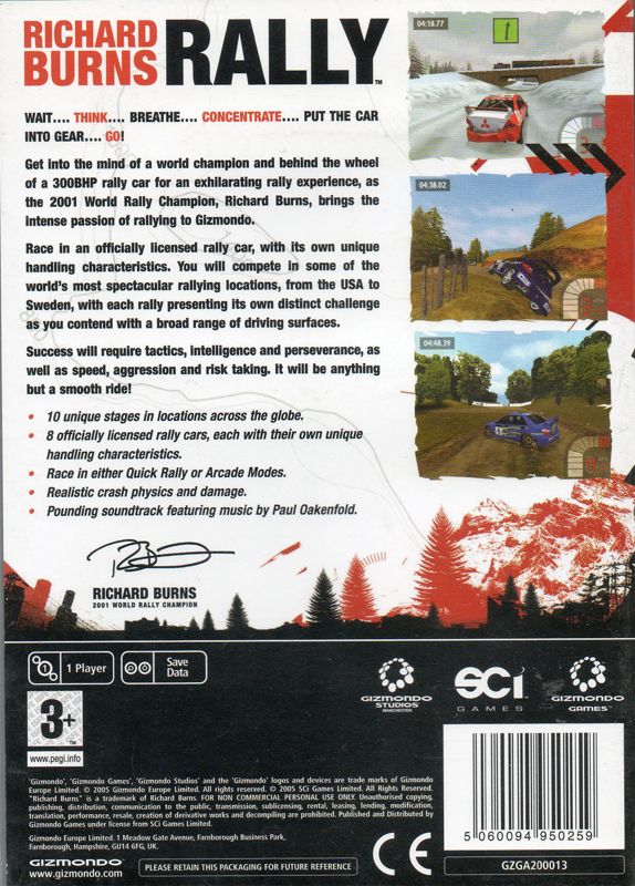 Richard Burns Rally cover or packaging material - MobyGames