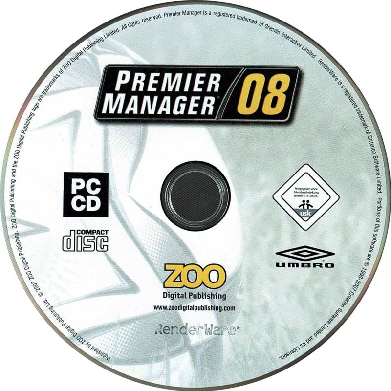 Premier Manager 08 cover or packaging material - MobyGames
